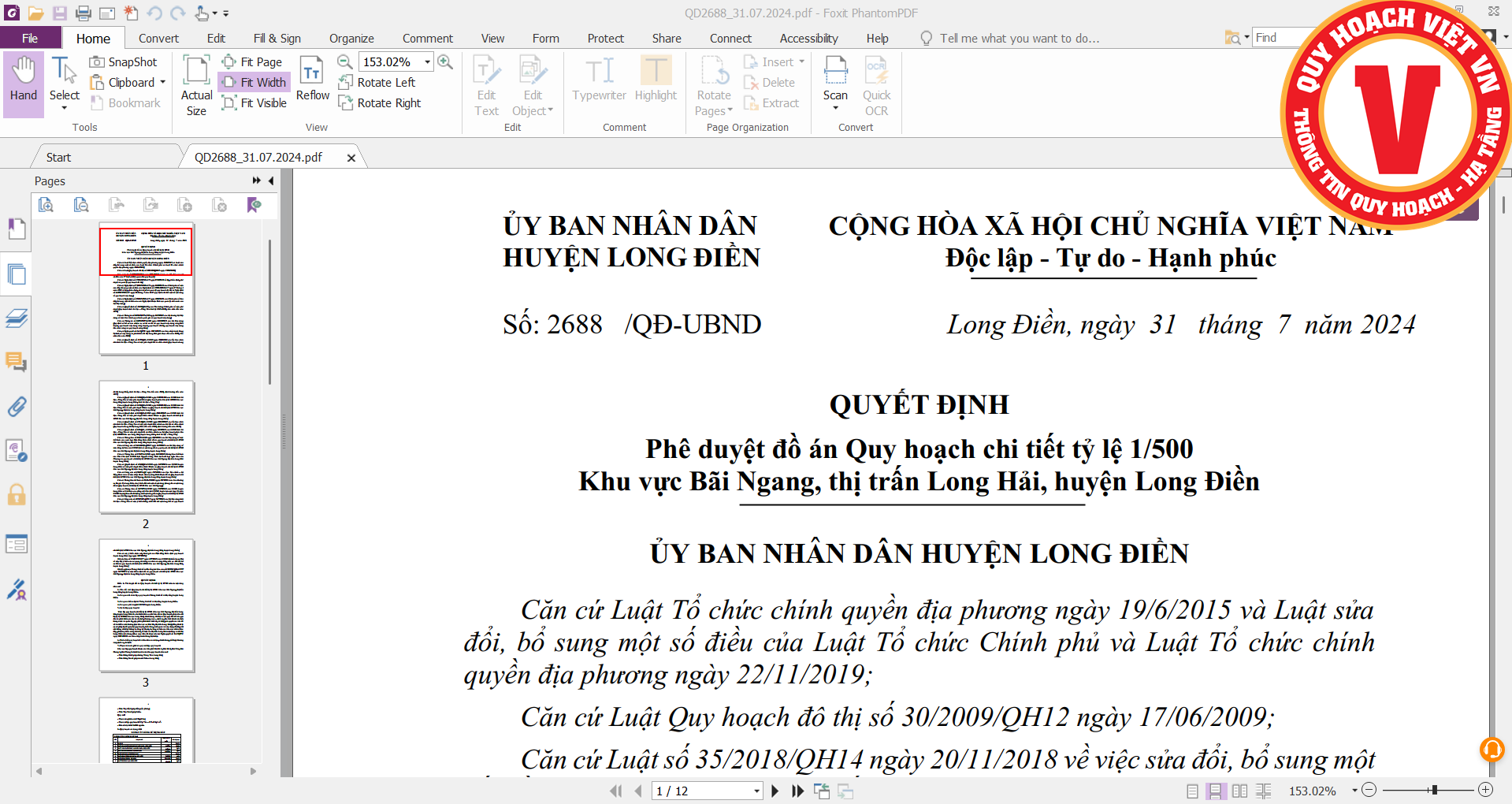 Quy hoạch chi tiết 1/500 khu vực Bãi ngang thị trấn Long Hải, huyện Long Điền, tỉnh BRVT